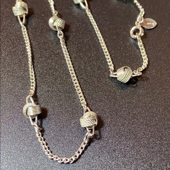 Avon | Jewelry | Vintage Avon Silver Knot Adjustable Chain Necklace ...